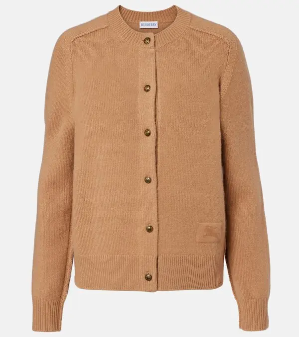 Burberry Cashmere-blend Cardigan - Beige