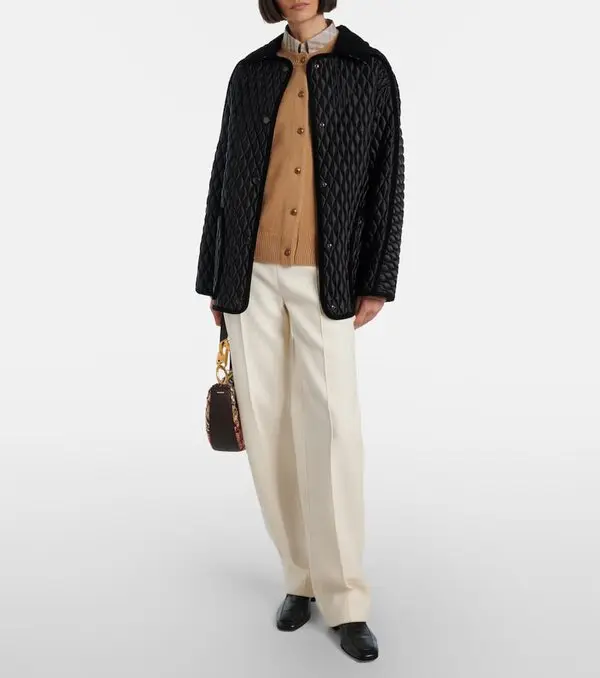 Burberry Cashmere-blend Cardigan - Beige