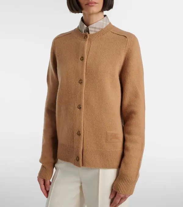 Burberry Cashmere-blend Cardigan - Beige
