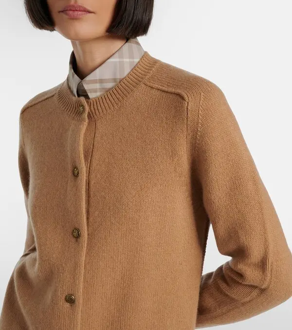 Burberry Cashmere-blend Cardigan - Beige