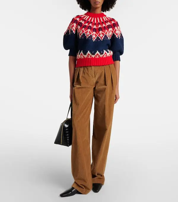 Altuzarra Marty Fair Isle Knit Sweater - Blue