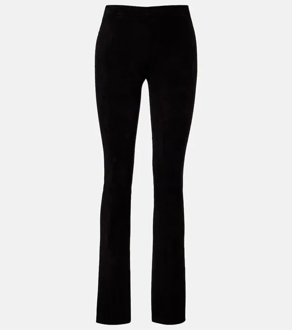 Stouls Jp Long Suede Flared Pants - Black