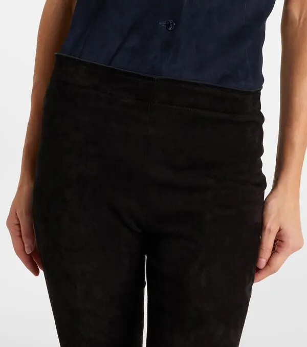 Stouls Jp Long Suede Flared Pants - Black