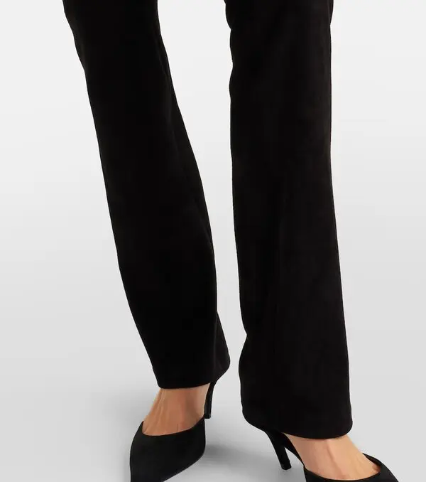 Stouls Jp Long Suede Flared Pants - Black