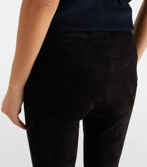 Stouls Jp Long Suede Flared Pants - Black