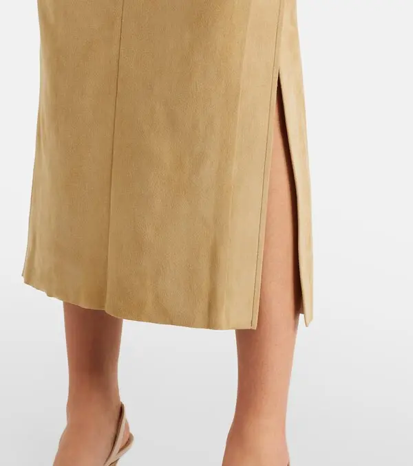Stouls Pencil Suede Skirt - Beige