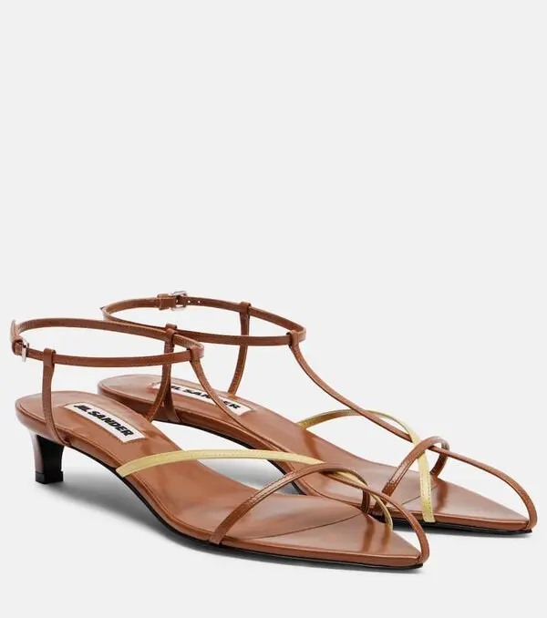 JIL SANDER 35 Leather Sandals - Green