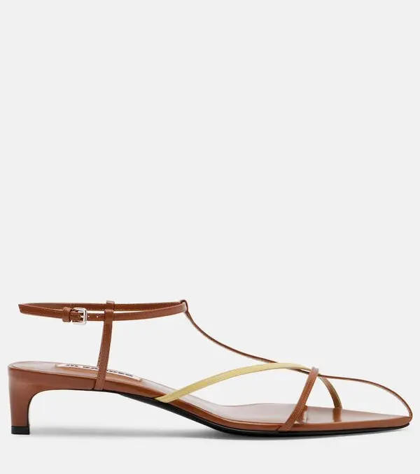 JIL SANDER 35 Leather Sandals - Green