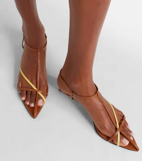 JIL SANDER 35 Leather Sandals - Green