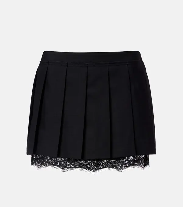 Acne Studios Inbora Lace-trimmed Pleated Miniskirt