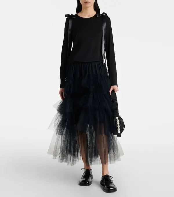 Simone Rocha Bow-detail Jersey Top