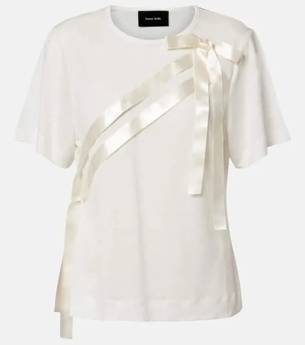 Simone Rocha Bow-detail Jersey T-shirt - White