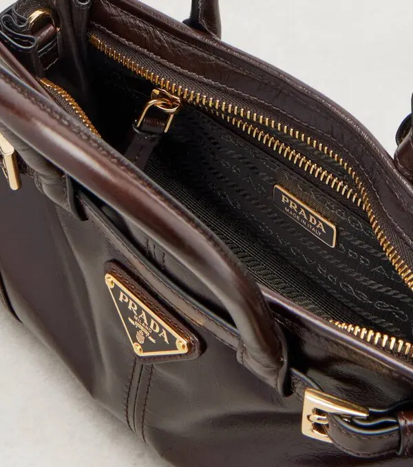 Prada Bonnie Mini Leather Top-handle Bag