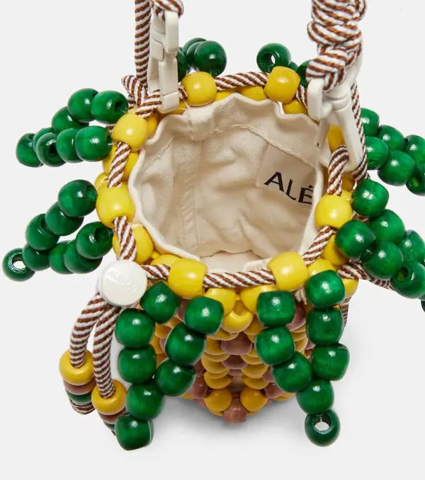 ALEMAIS Pineapple Mini Beaded Top-handle Bag
