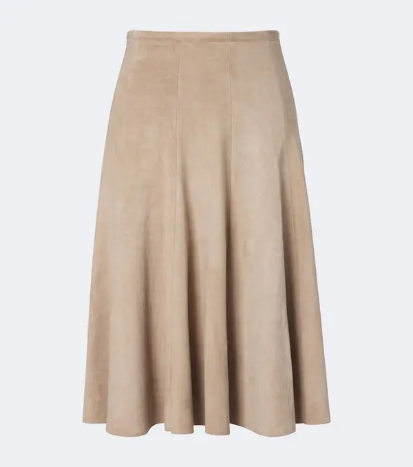 Stouls Sabrina Suede Midi Skirt - Beige