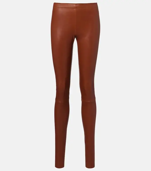Stouls Carolyn Leather Slim Pants - Brown