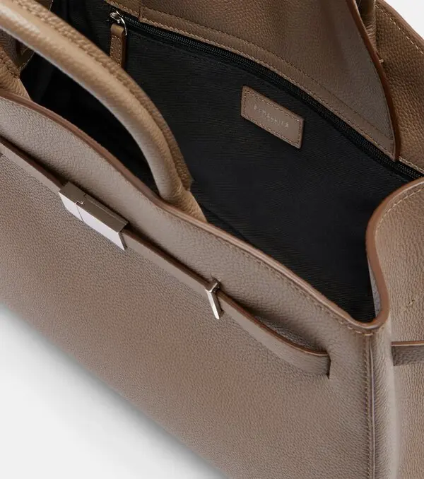 DEMELLIER Hudson Midi Leather Top-handle Bag