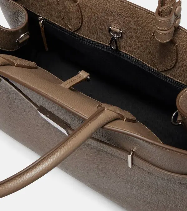 DEMELLIER Hudson Leather Top-handle Bag - Beige