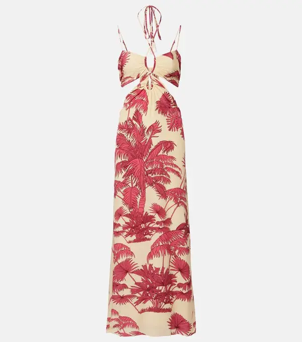 Johanna Ortiz Printed Silk Maxi Dress - Pink