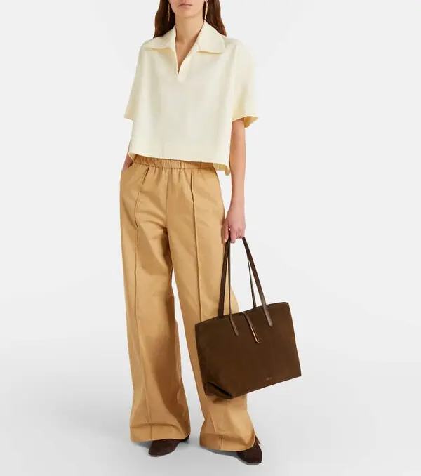 DEMELLIER Leather-trimmed Suede Tokyo Tote Bag