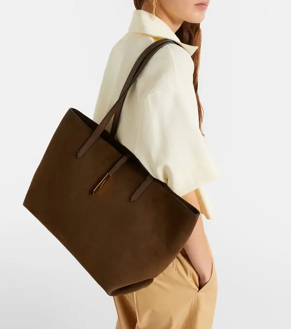 DEMELLIER Leather-trimmed Suede Tokyo Tote Bag