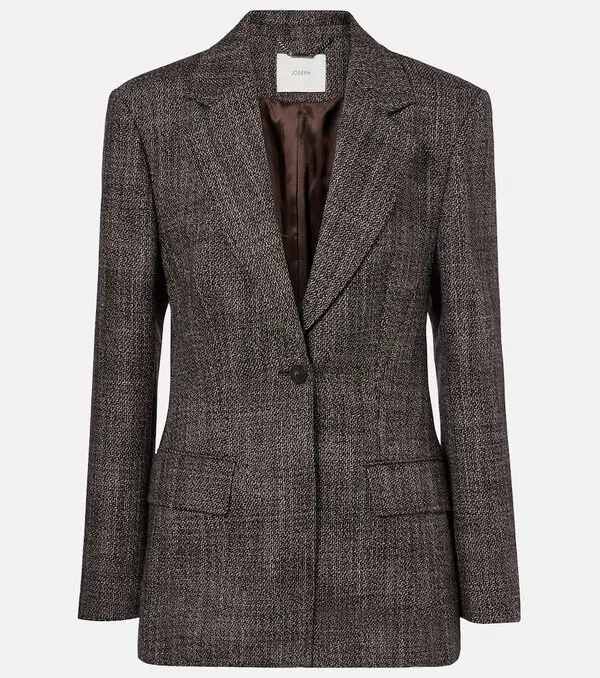 JOSEPH Virgin Wool Single-breasted Blazer - Brown