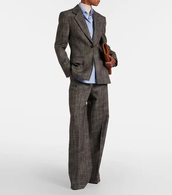 JOSEPH Virgin Wool Single-breasted Blazer - Brown