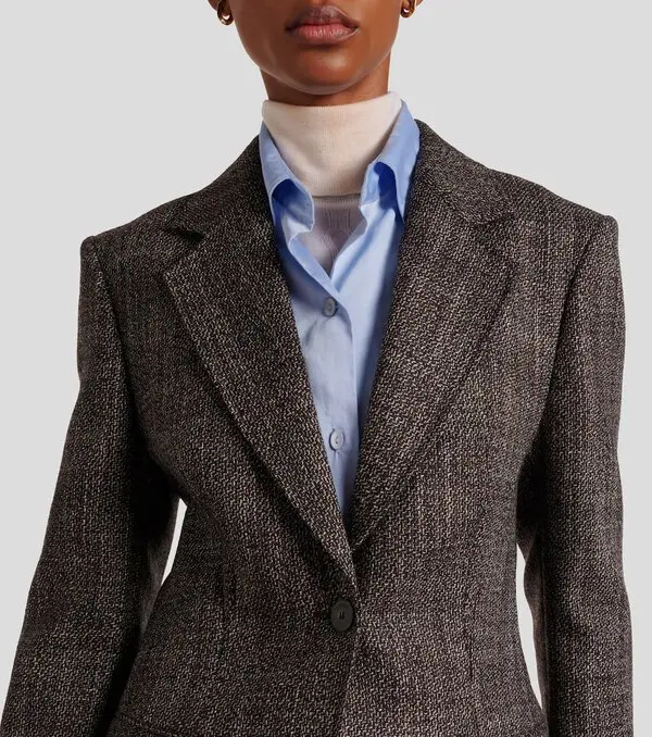 JOSEPH Virgin Wool Single-breasted Blazer - Brown