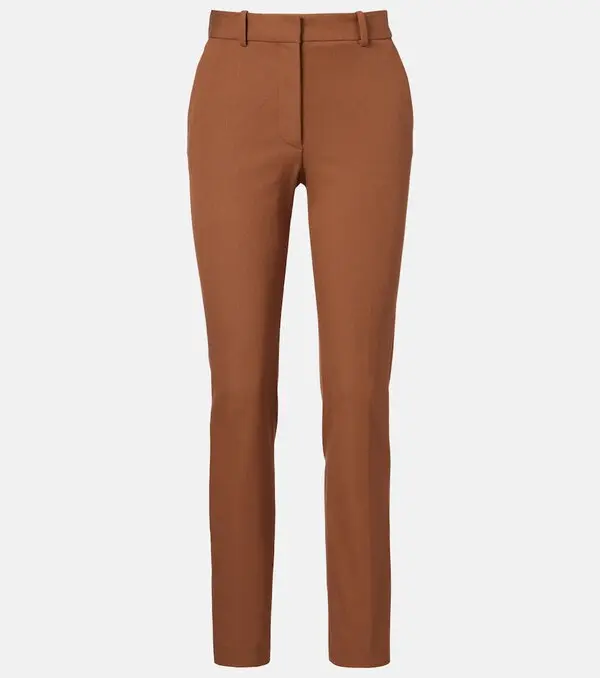 JOSEPH Coleman Gabardine Straight Pants - Brown
