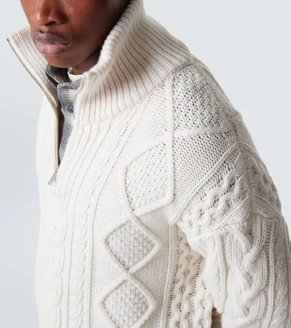 FRAME Cable-knit Wool And Cashmere Sweater