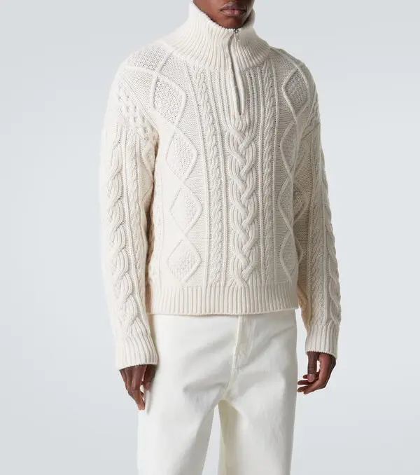 FRAME Cable-knit Wool And Cashmere Sweater