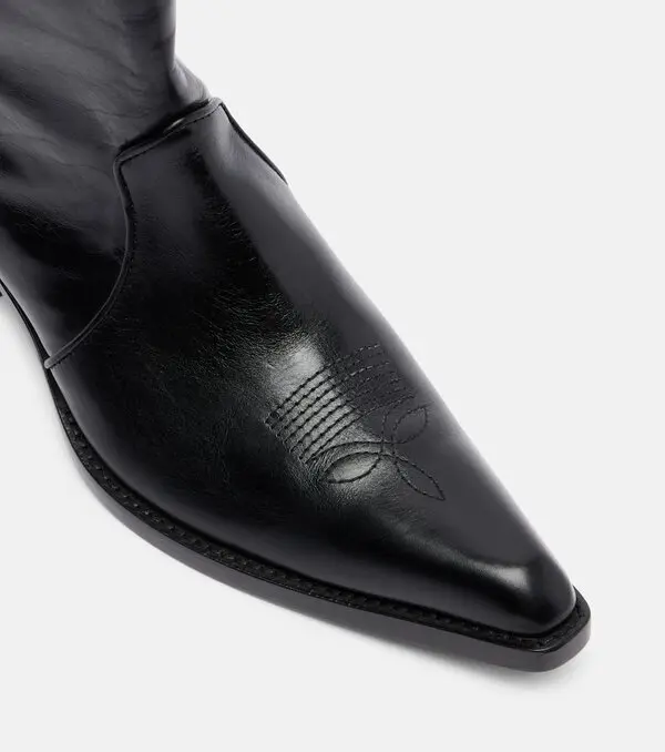 Khaite Clive Leather Ankle Boots - Black
