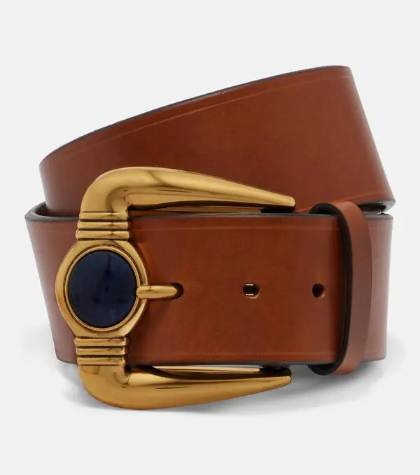 Etro Orologio Embellished Leather Belt - Brown
