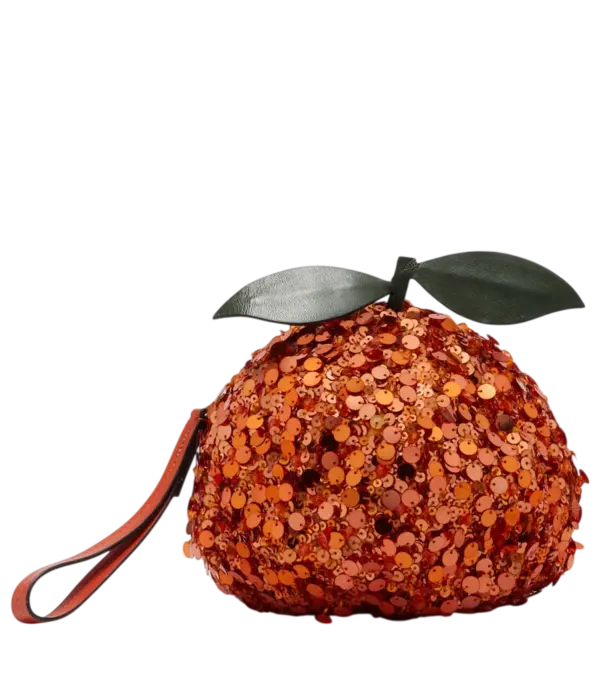 ALEMAIS Mini Sequined Crossbody Bag - Orange