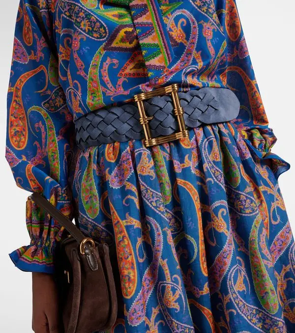 Etro Ardiglione Reversible Suede Belt