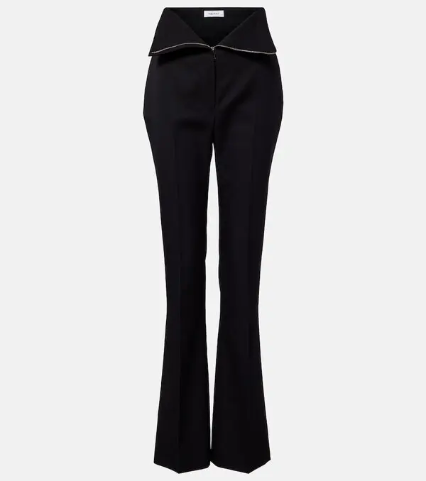 Alexander McQueen Wool Bootcut Pants - Black