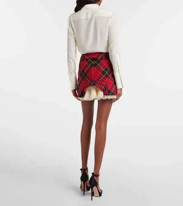 Alexander McQueen Tartan Ruffled Miniskirt