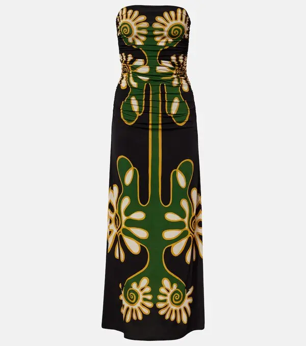 CALA DE LA CRUZ Printed Jersey Maxi Dress - Multicoloured