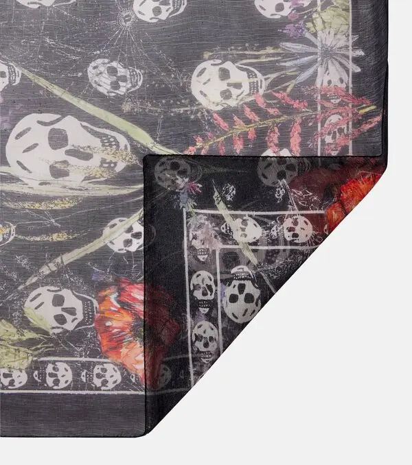 Alexander McQueen Skull Silk Chiffon Scarf