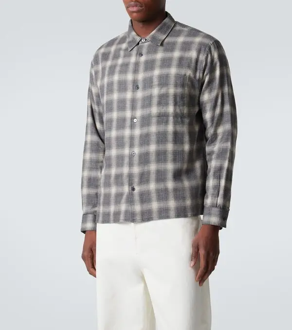 FRAME Plaid Cotton Shirt - Grey