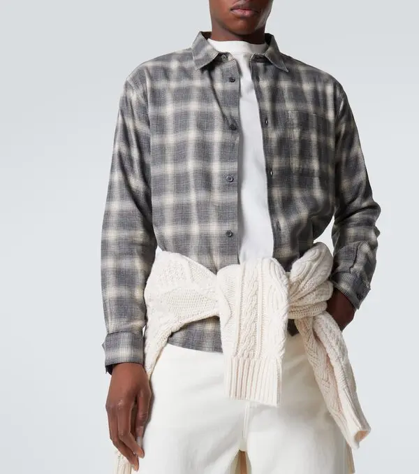 FRAME Plaid Cotton Shirt - Grey