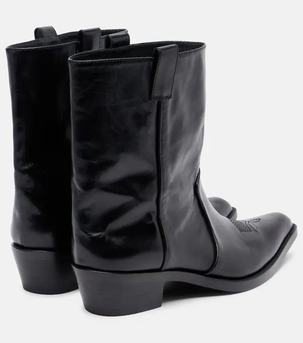 Khaite Clive Leather Ankle Boots - Black