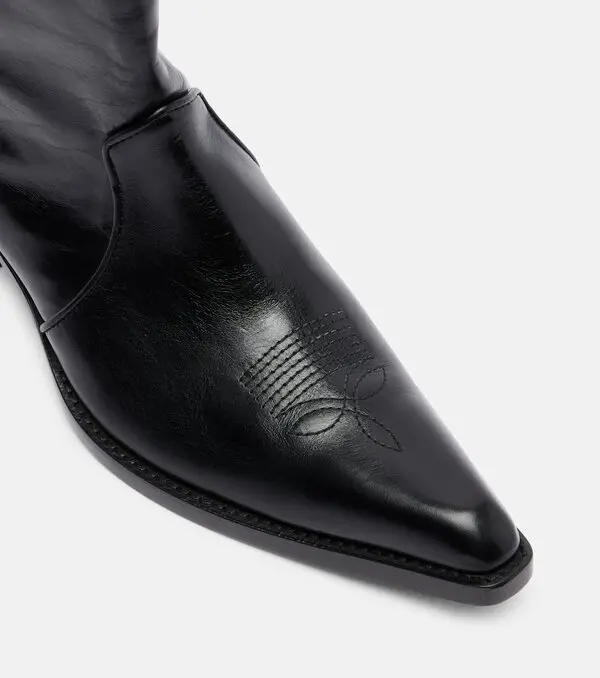 Khaite Clive Leather Ankle Boots - Black