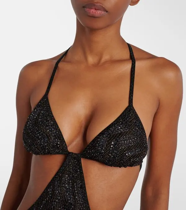 Missoni Wave Halterneck Lame Swimsuit
