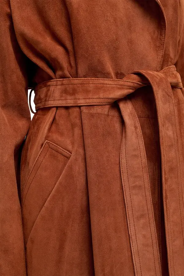 Gabriela Hearst Lyra Goat Suede Trench Coat