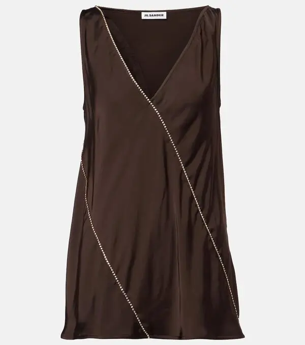 JIL SANDER Embellished Satin Top