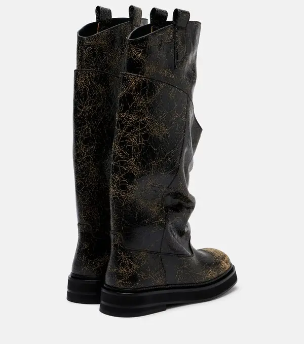 Attico Passeggiata Leather Combat Boots