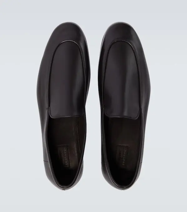 John Lobb Tyne Leather Loafers - Black