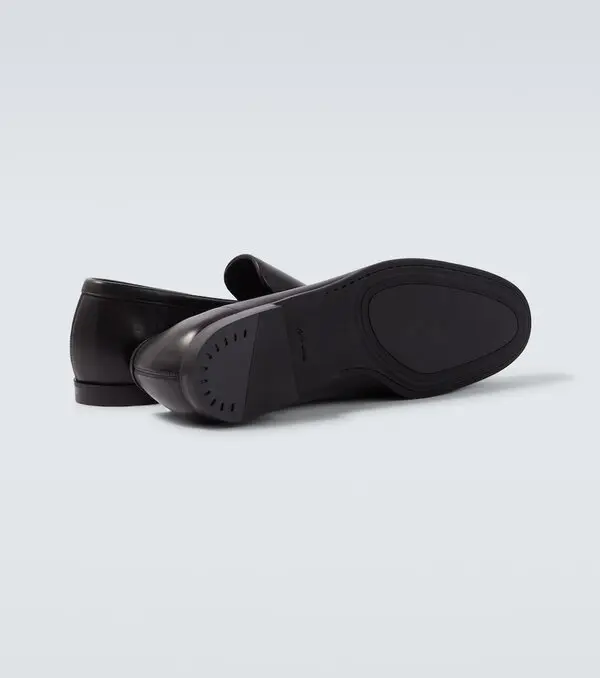 John Lobb Tyne Leather Loafers - Black