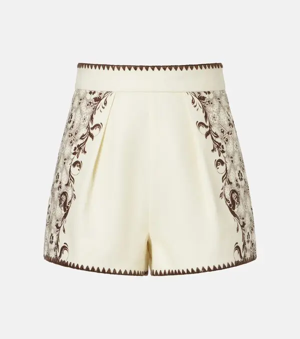 ALEMAIS Alémais Printed Linen And Cotton Shorts
